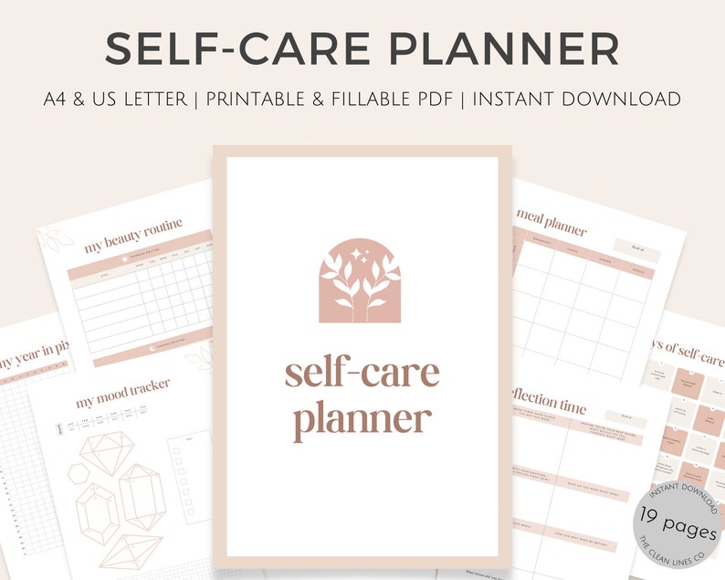 Self Care Planner Printable Self Care Journal With Mood - Etsy