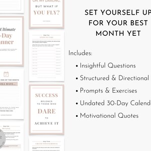 30 Day Planner | Guided Monthly Goal Setting Workbook With Undated 30 ...