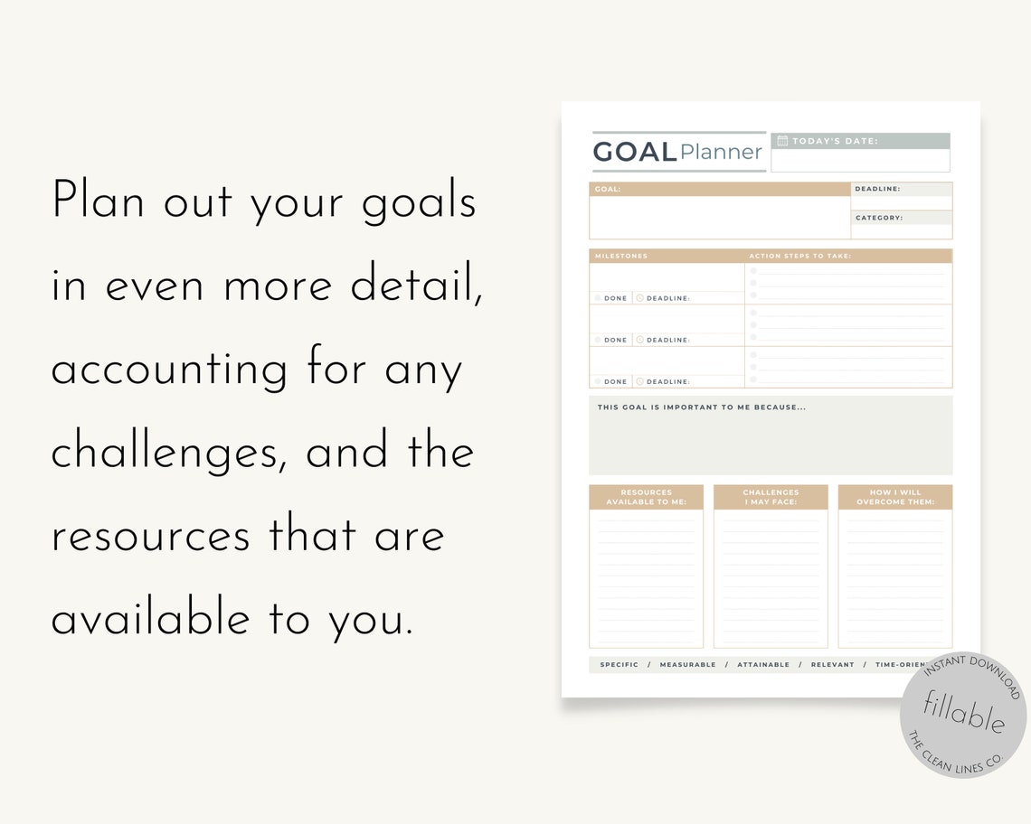 Annual Goal Planner Yearly Goal Setting Planner With - Etsy