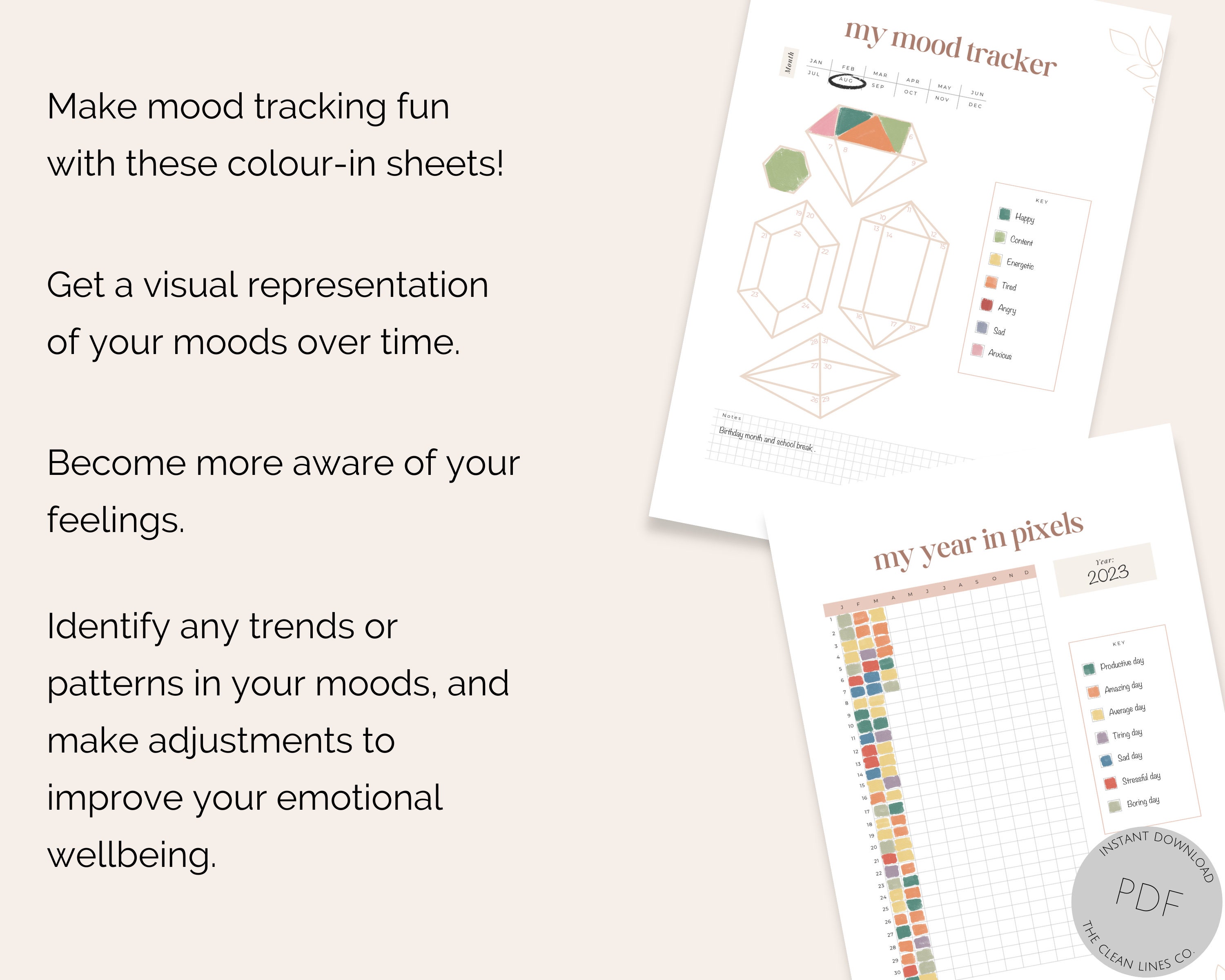 Self Care Planner | Printable Self Care Journal With Mood Tracker ...