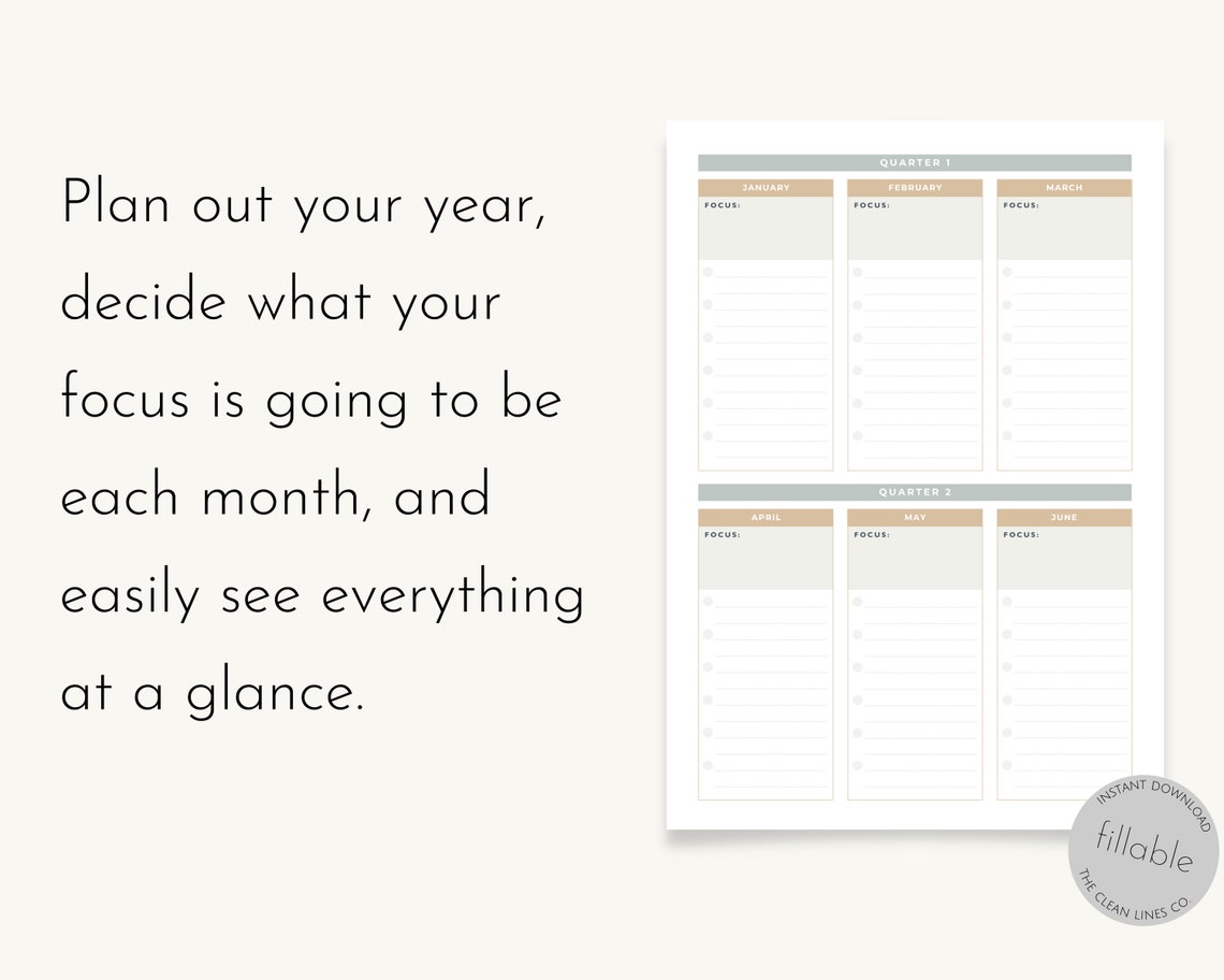 Annual Goal Planner Yearly Goal Setting Planner With - Etsy