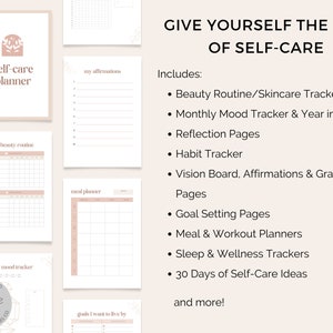 Self Care Planner | Printable Self Care Journal With Mood Tracker ...