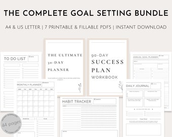 Goal Setting Bundle Includes Annual Goal Planner, 30 & 90 Day Planners ...