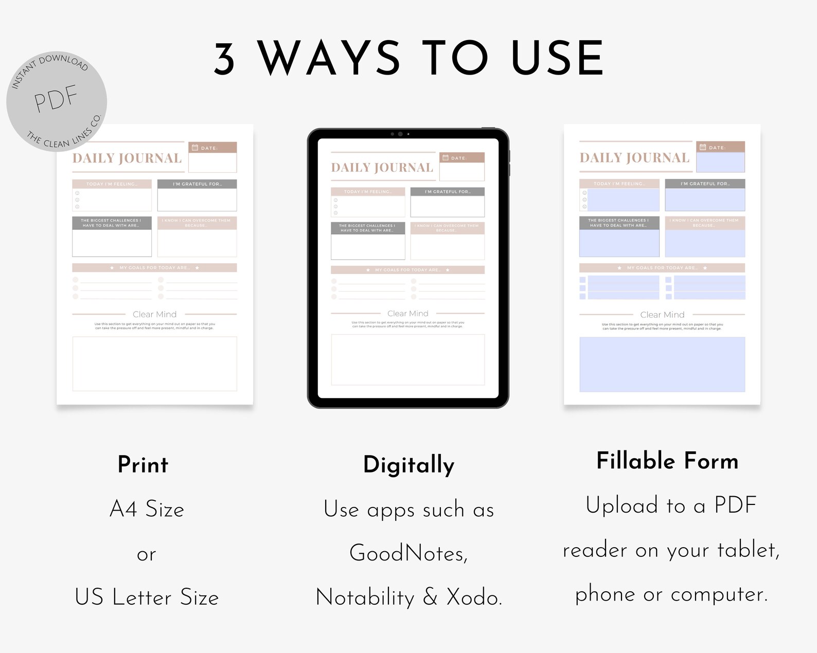 Goal Setting Bundle | Includes Annual Goal Planner, 30 & 90 Day ...