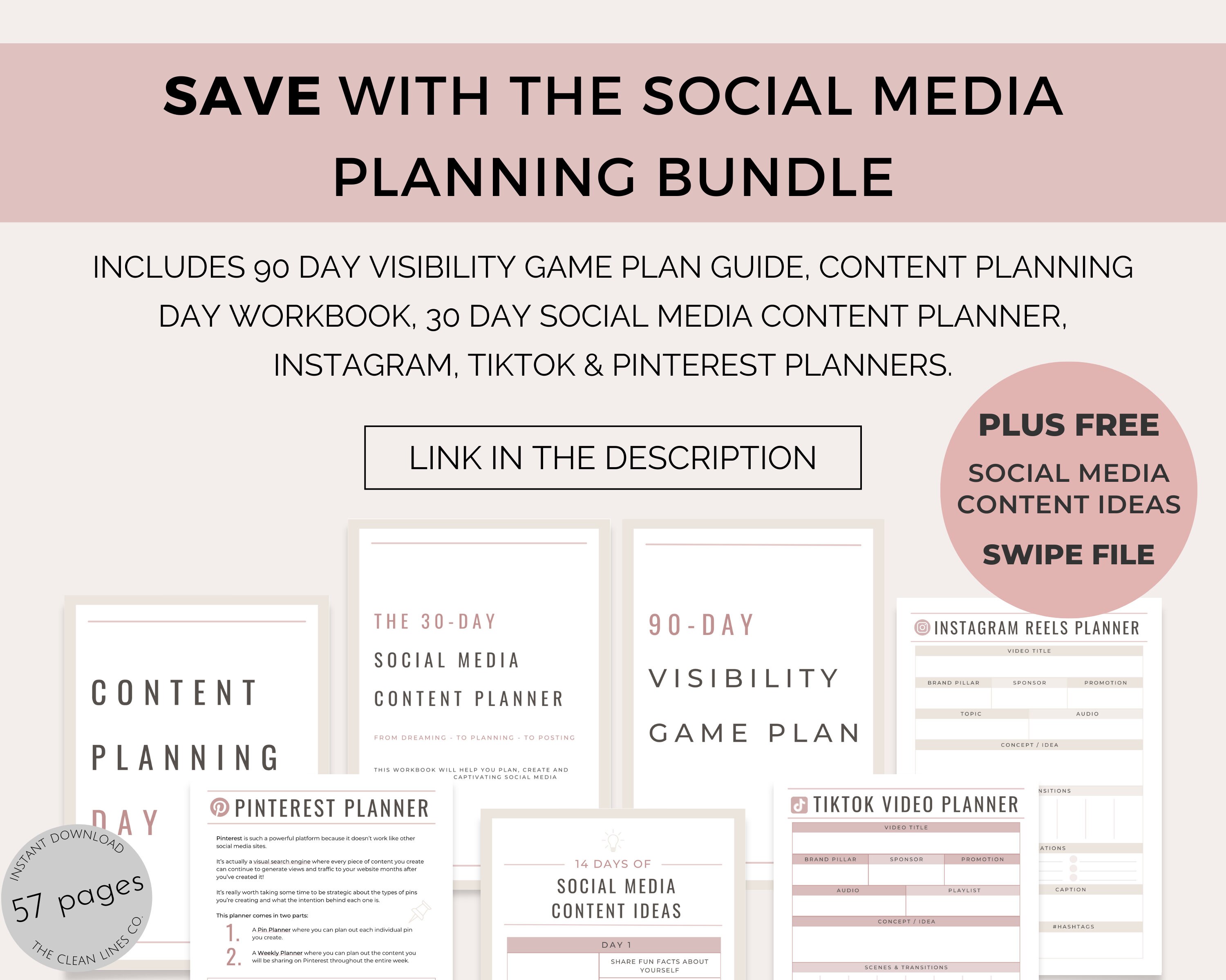 Social Media Planner 30 Day Social Media Content Planner, Business & Content Creator Marketing ...