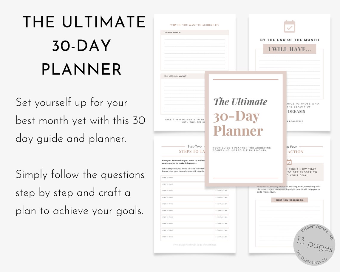 Goal Setting Bundle Includes Annual Goal Planner, 30 & 90 Day Planners ...