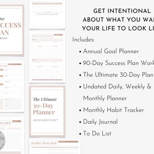Goal Setting Bundle | Includes Annual Goal Planner, 30 & 90 Day ...