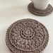 Handmade Crochet Taupe Colour Coasters Set, Set of 2, Set of 4, Cotton ...