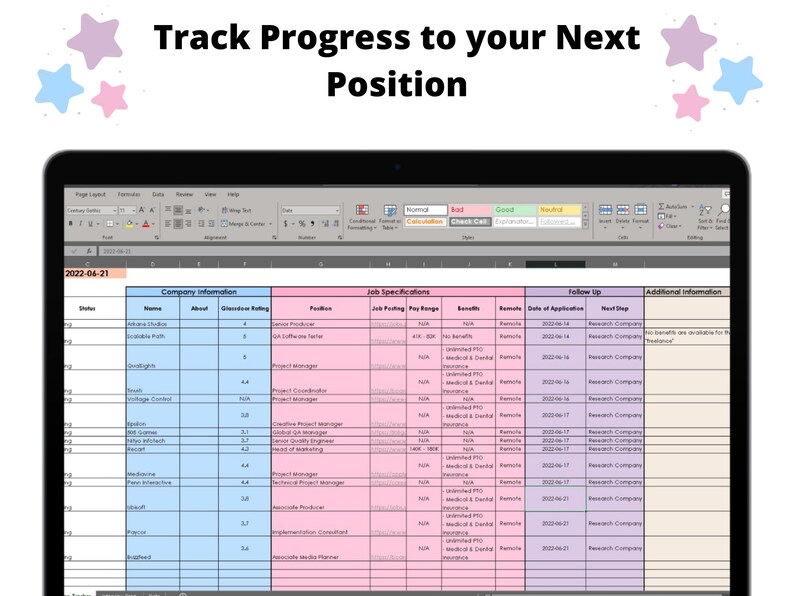 Jobseeker Application and Interview Tracker Template - Etsy