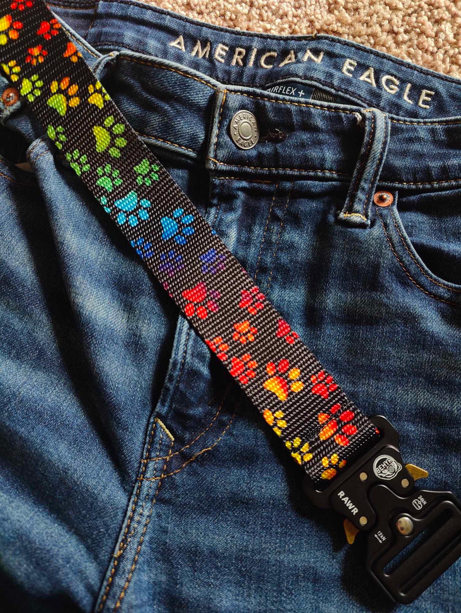 Belt - Rainbow Pup Paws Tactical Buckle - BEHYR Gear - Etsy