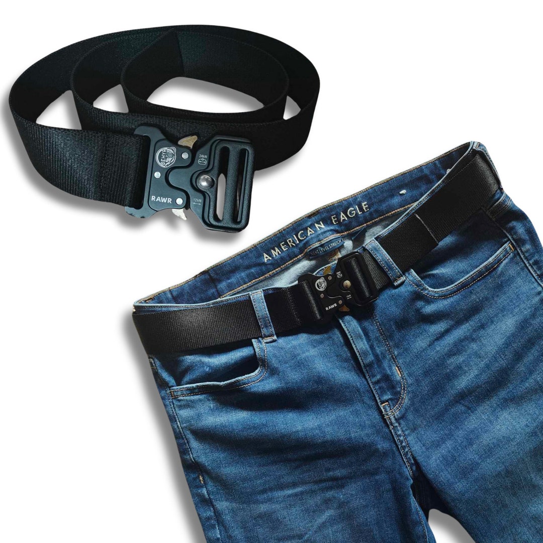 Belt Solid Black Tactical Belt by BEHYR Gear - Quick Release Polyester ...