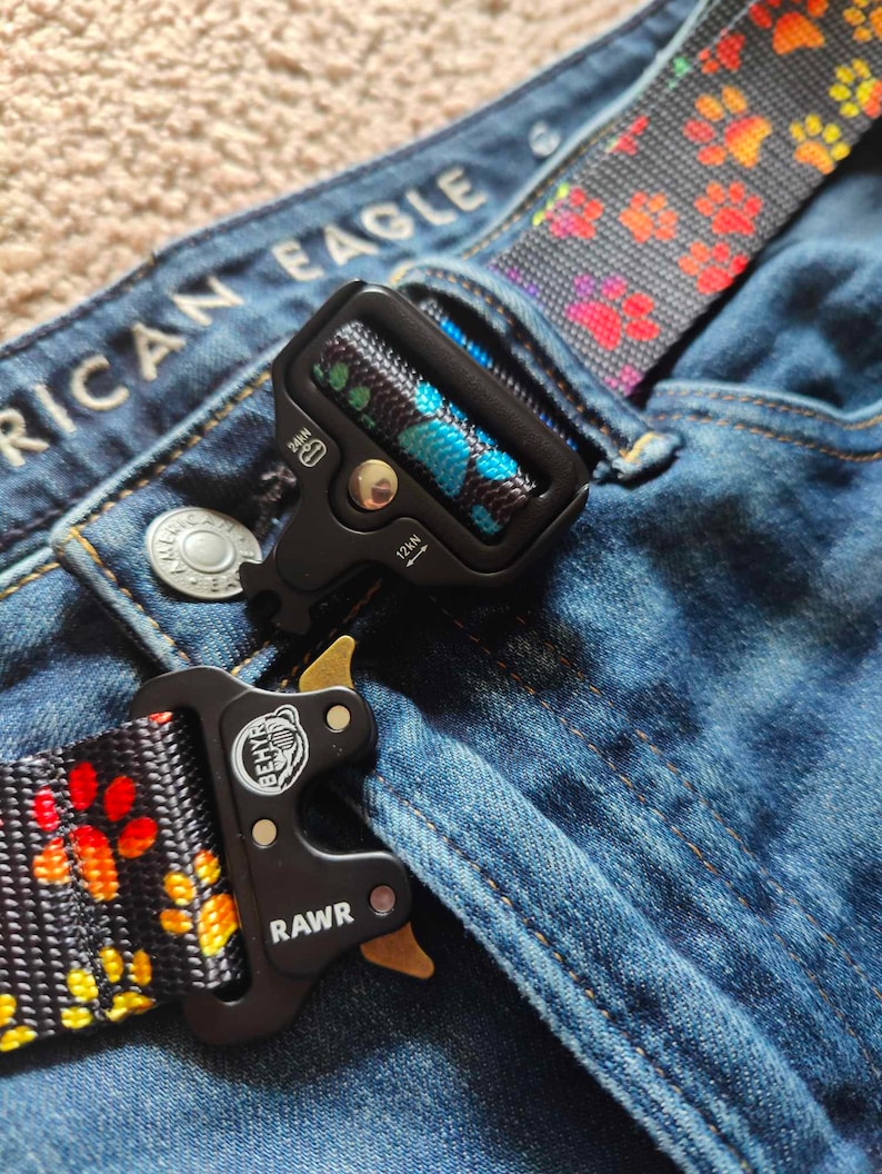Belt - Rainbow Pup Paws Tactical Buckle - BEHYR Gear - Etsy