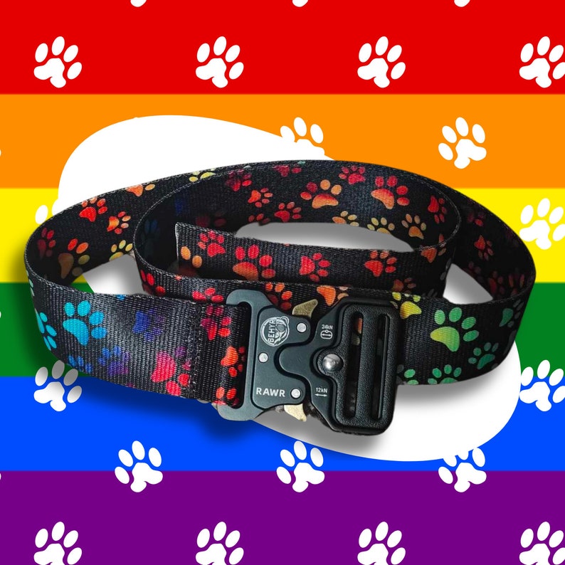 Belt Rainbow Paws Tactical Belt by BEHYR Gear - Quick Release Polyester ...