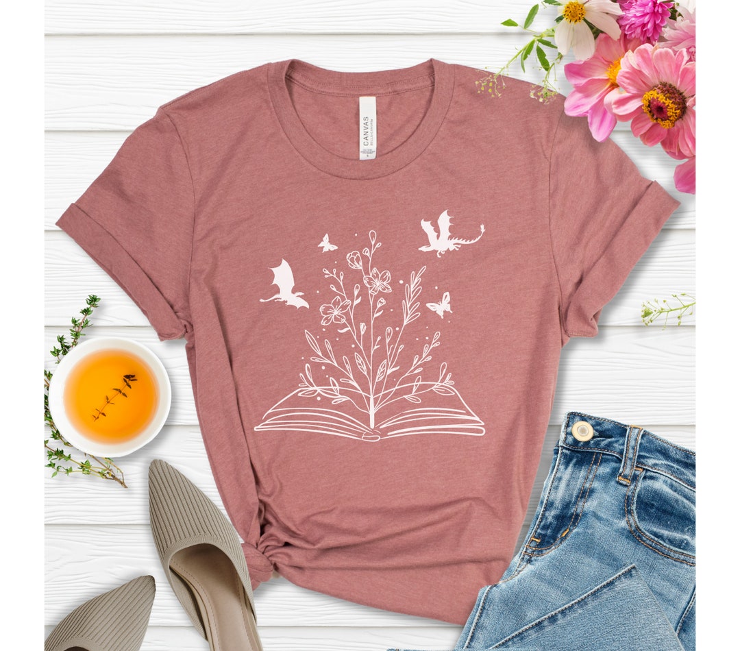 Book Dragon Shirt, Fantasy Book Lover Gift, Gift for Bookworms, Reader ...