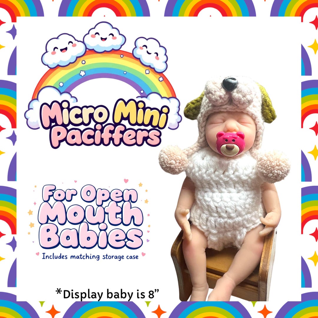 Micro Mini Pacifiers for Open Mouth Reborns and Silicone Babies ...