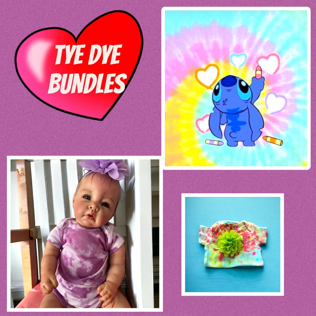 Tye Dye Fun Bundles for Reborns and Silocone Babies. Includes Custom ...