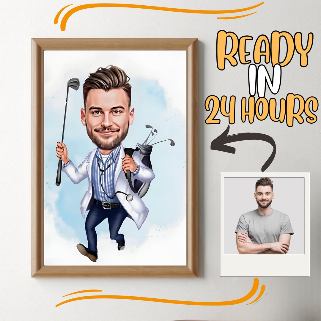 Custom Doctor Cartoon Portrait, Personalized Medical Professional ...