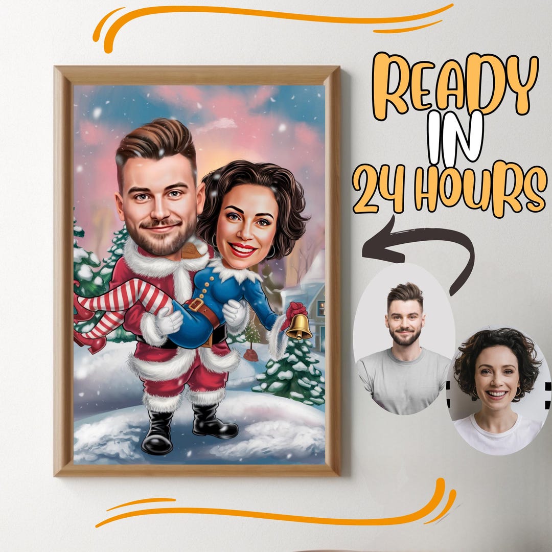 Custom Couple Cartoon Portrait, Couple Portrait, Couple Gift, Couple ...