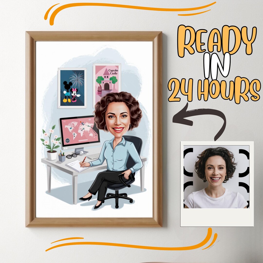 Custom Female Boss Cartoon Portrait: Personalized Caricature Art ...