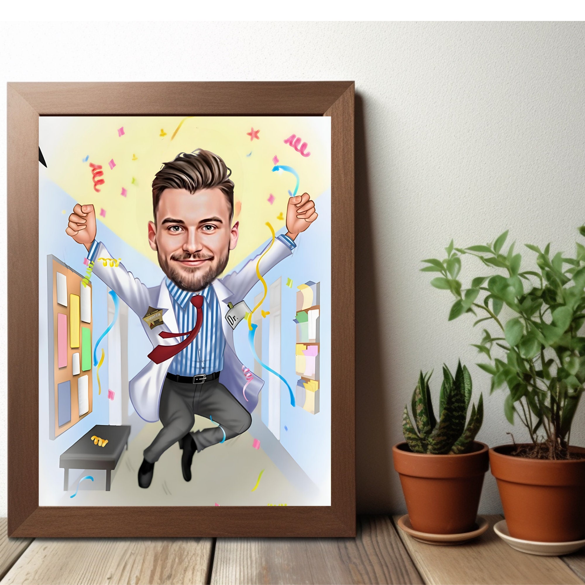 Custom Male Doctor Cartoon Portrait, Doctor Portrait, Doctor Caricature ...