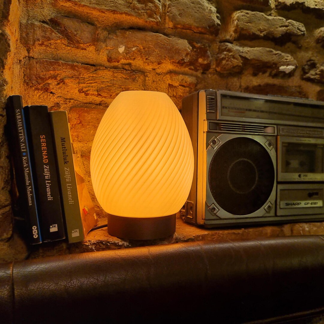 Minimalist Organic Shape Lamp - 3D Printed LED Desk Light for Modern ...