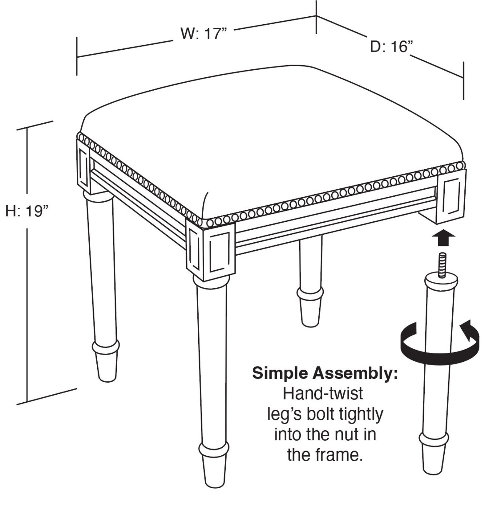Custom Upholstered Vanity Stool - Etsy