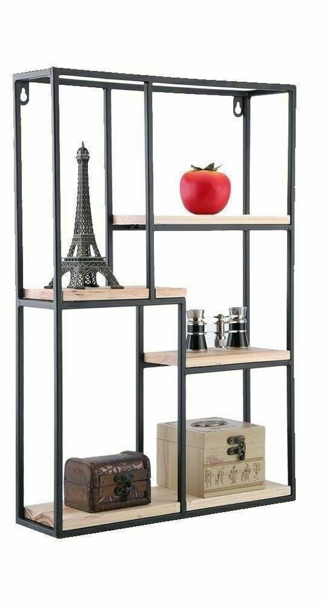 Retro 5 Section Rectangular Wall Unit Metal Wire Floating - Etsy UK