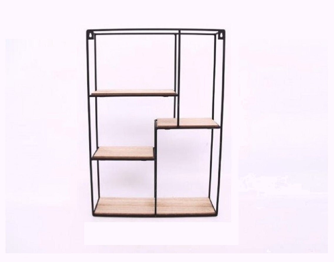 Retro 5 Section Rectangular Wall Unit Metal Wire Floating - Etsy UK