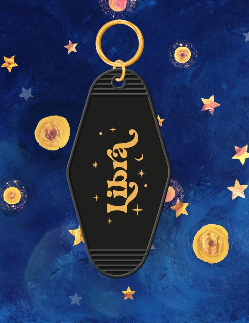 Zodiac Sign Motel Keychain: Retro Astrology Gift - Etsy
