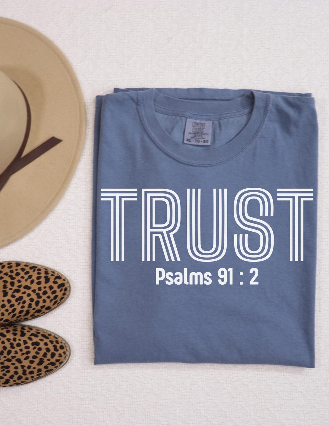 Psalms 91:2 Christian T-shirt L Trust in the Lord Shirt L Faith Based ...
