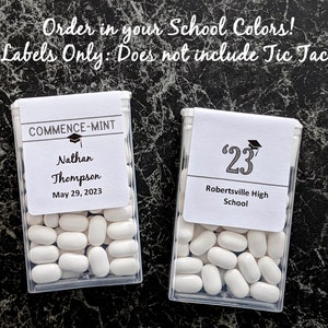 Graduation Commence-mint Tic Tac Labels: Personalized in School Colors ...