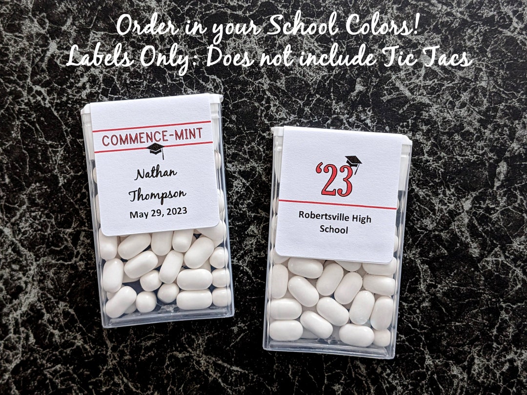 Graduation Commence-mint Tic Tac Labels: Personalized in School Colors ...