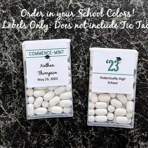 Graduation Commence-mint Tic Tac Labels: Personalized in School Colors ...