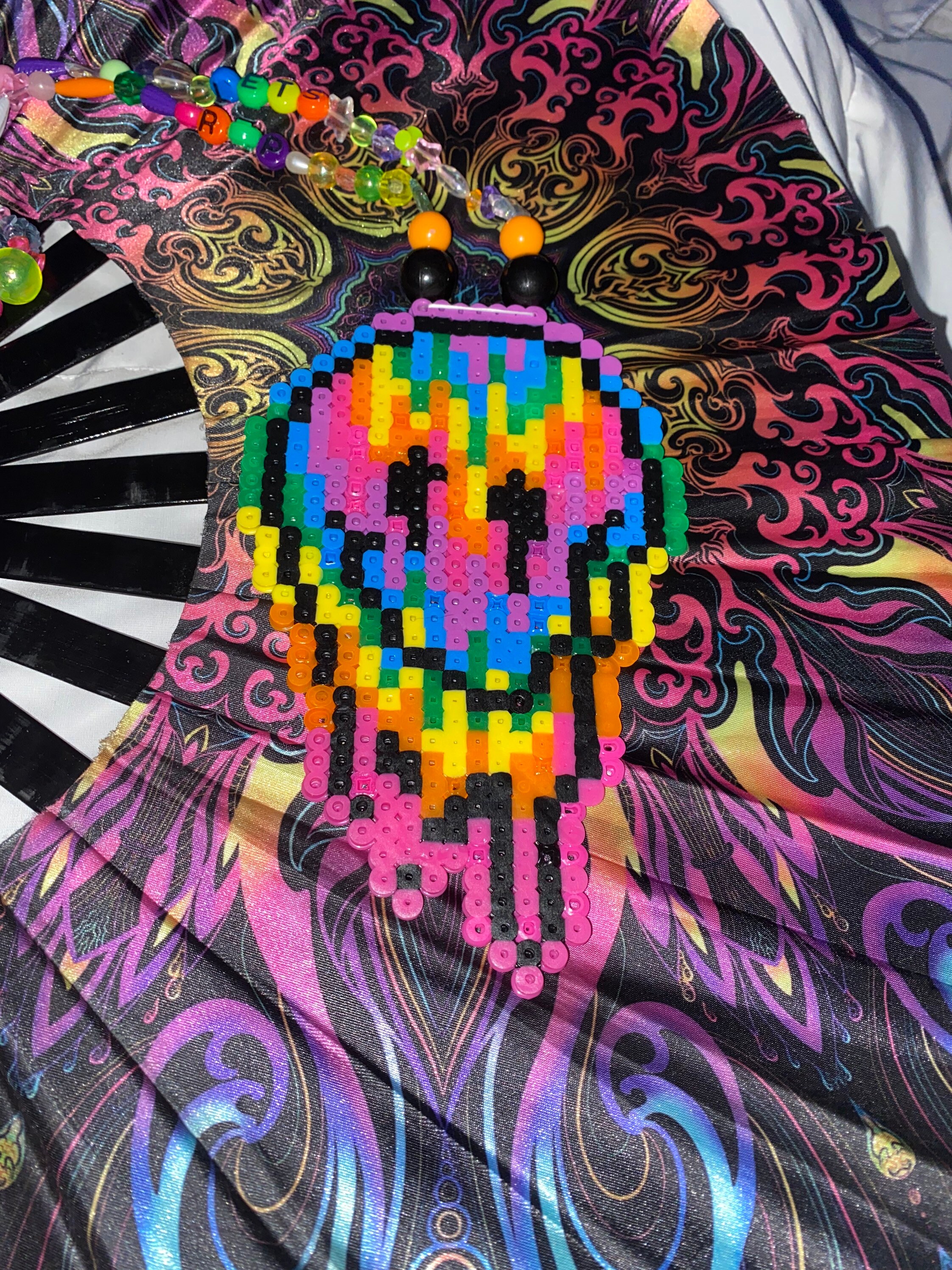 Melted Smiley Perler | Melted Smiley Perler Necklace | Rave Perler ...