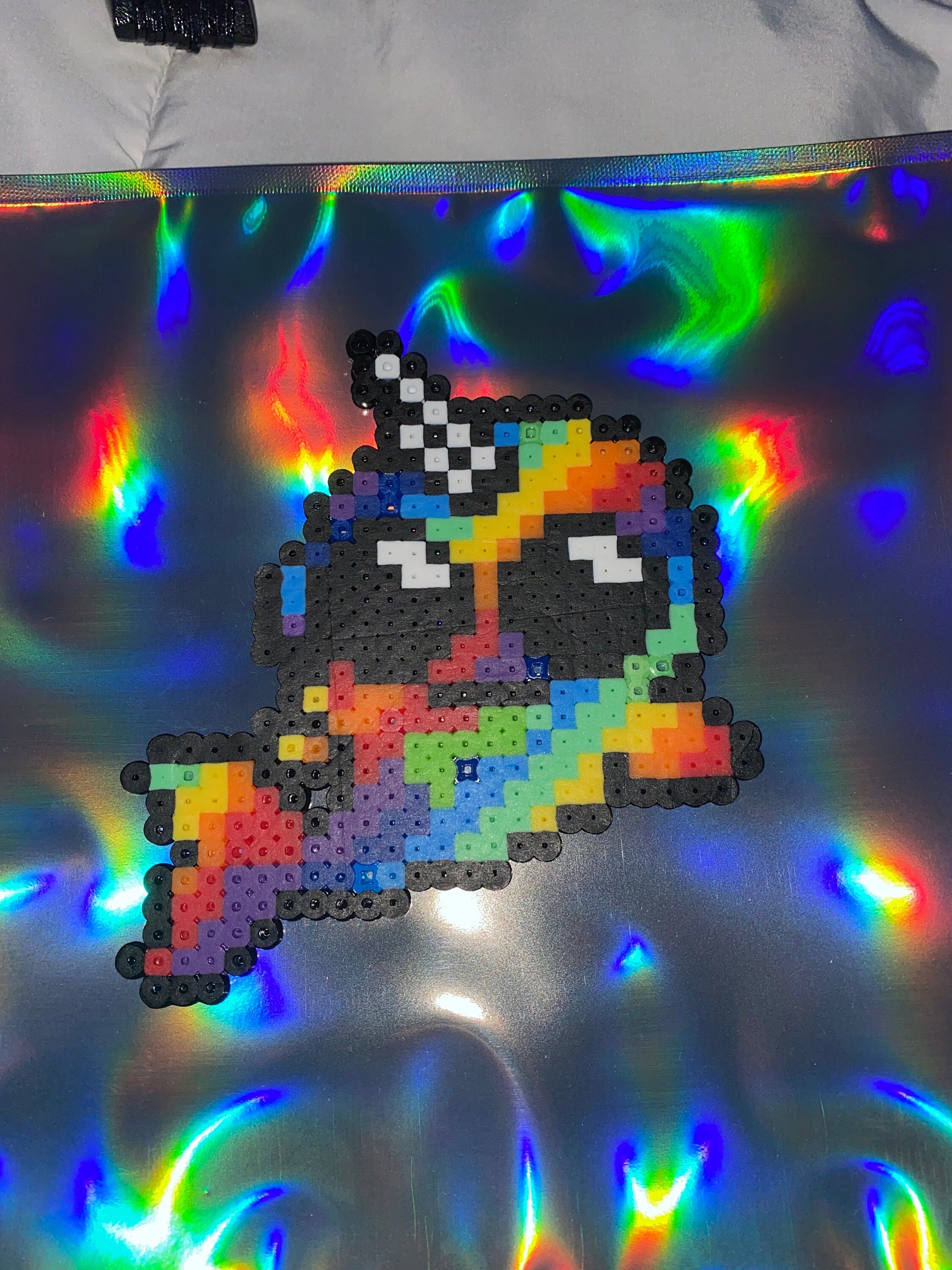 Rainbow Narwal Perler | Trippy Perlers | - Etsy