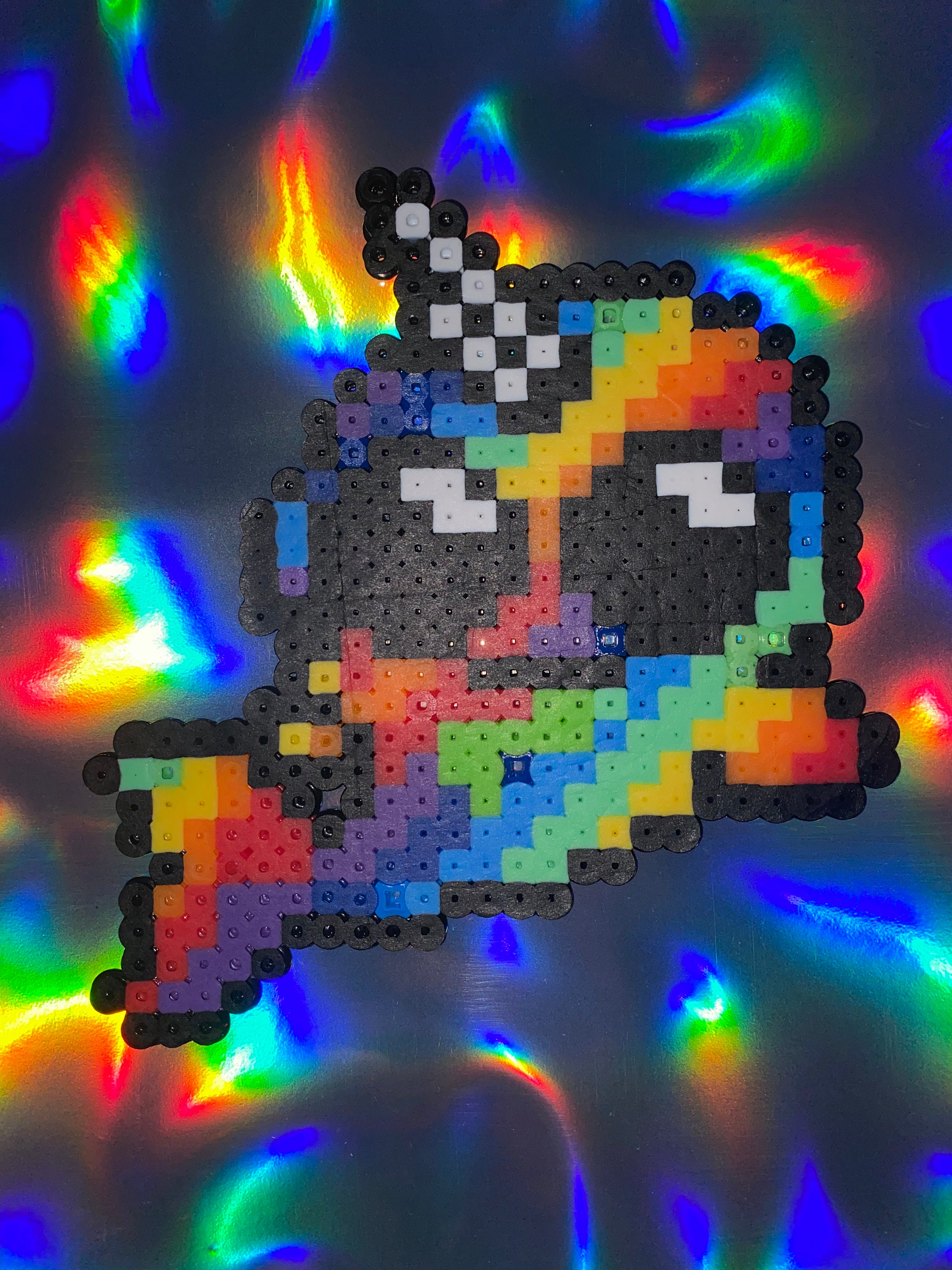 Rainbow Narwal Perler | Trippy Perlers | - Etsy