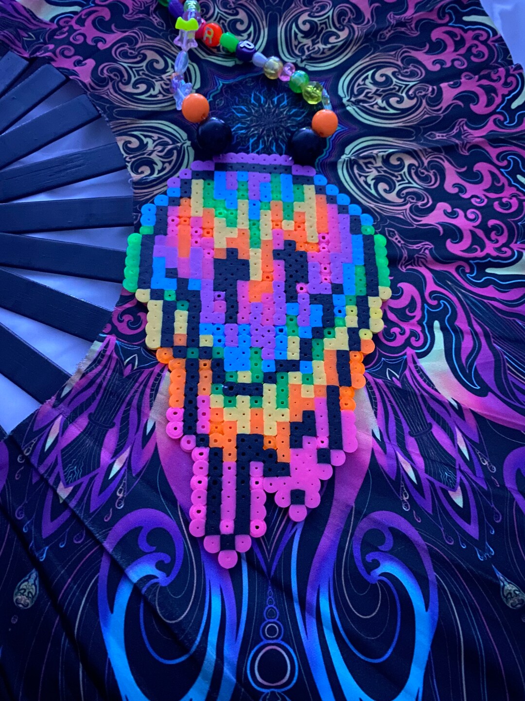 Melted Smiley Perler | Melted Smiley Perler Necklace | Rave Perler ...