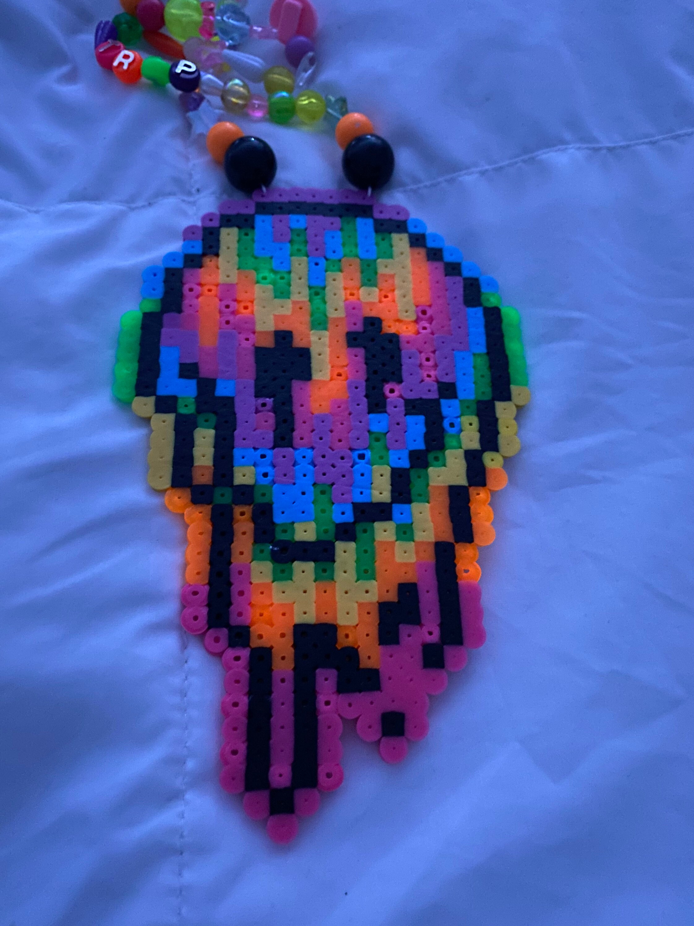 Melted Smiley Perler | Melted Smiley Perler Necklace | Rave Perler ...