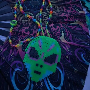 Alien Perler | Rave Perler | Rave Accessories | Alien Perler Necklace ...