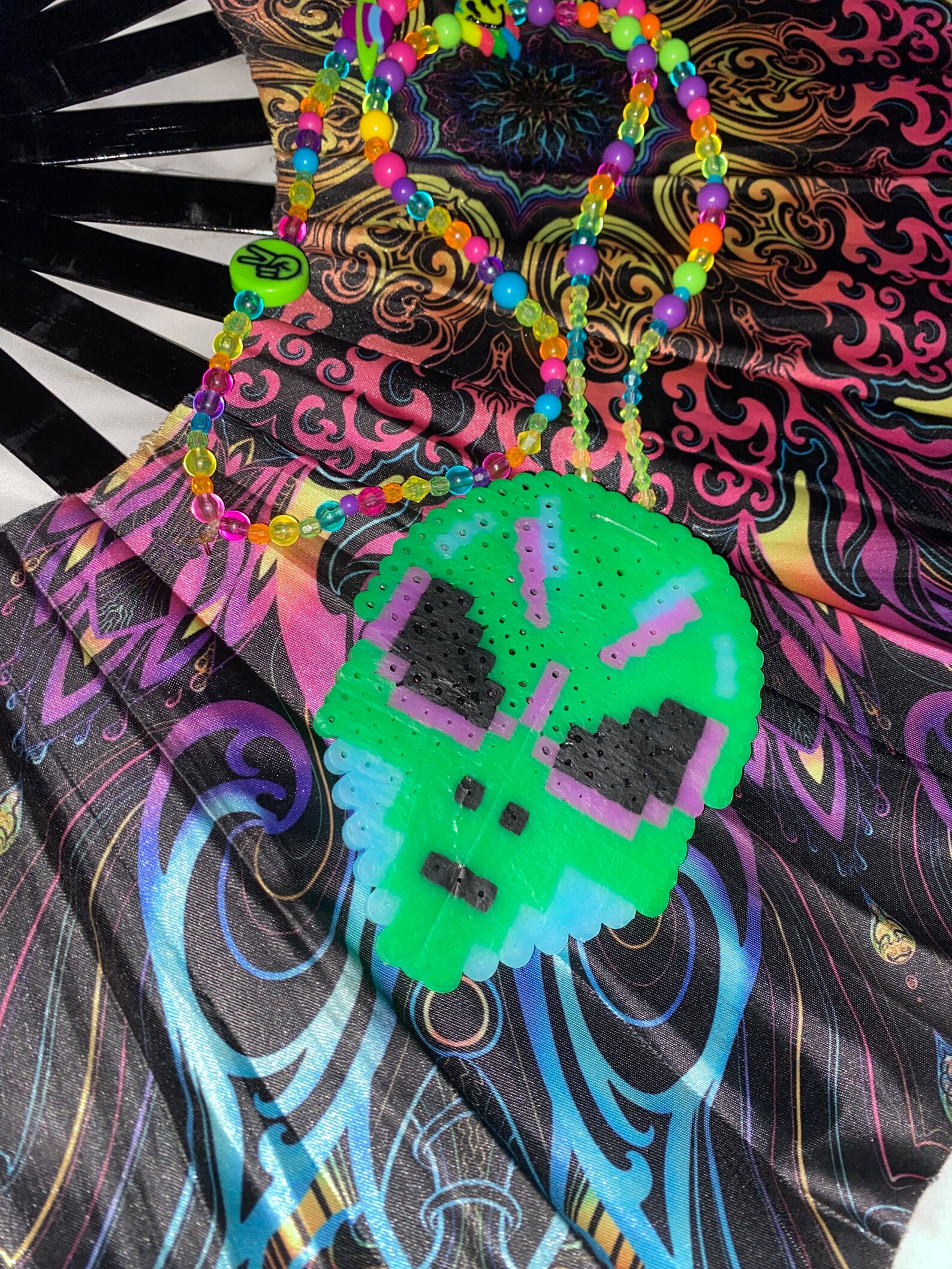 Alien Perler | Rave Perler | Rave Accessories | Alien Perler Necklace ...