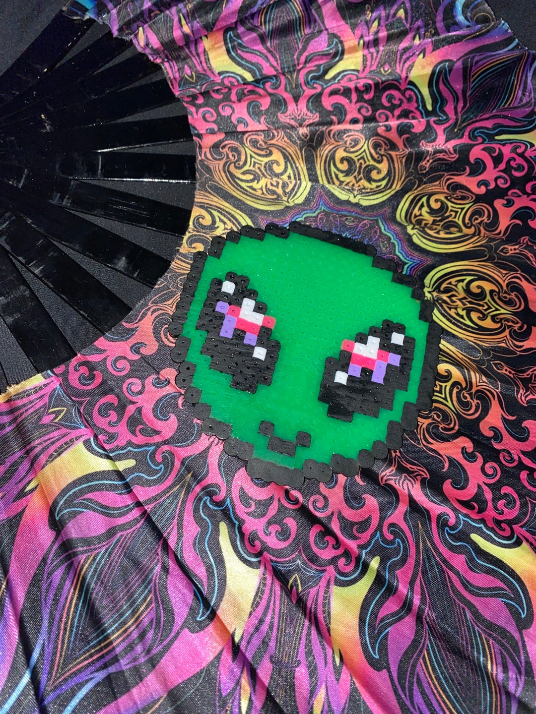 Wide Eyed Alien Perler | Rave Perler | Rave Accessories | Alien Perler ...