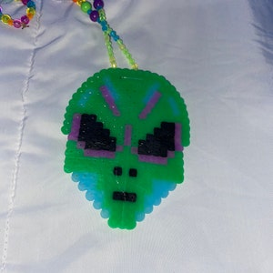 Alien Perler | Rave Perler | Rave Accessories | Alien Perler Necklace ...