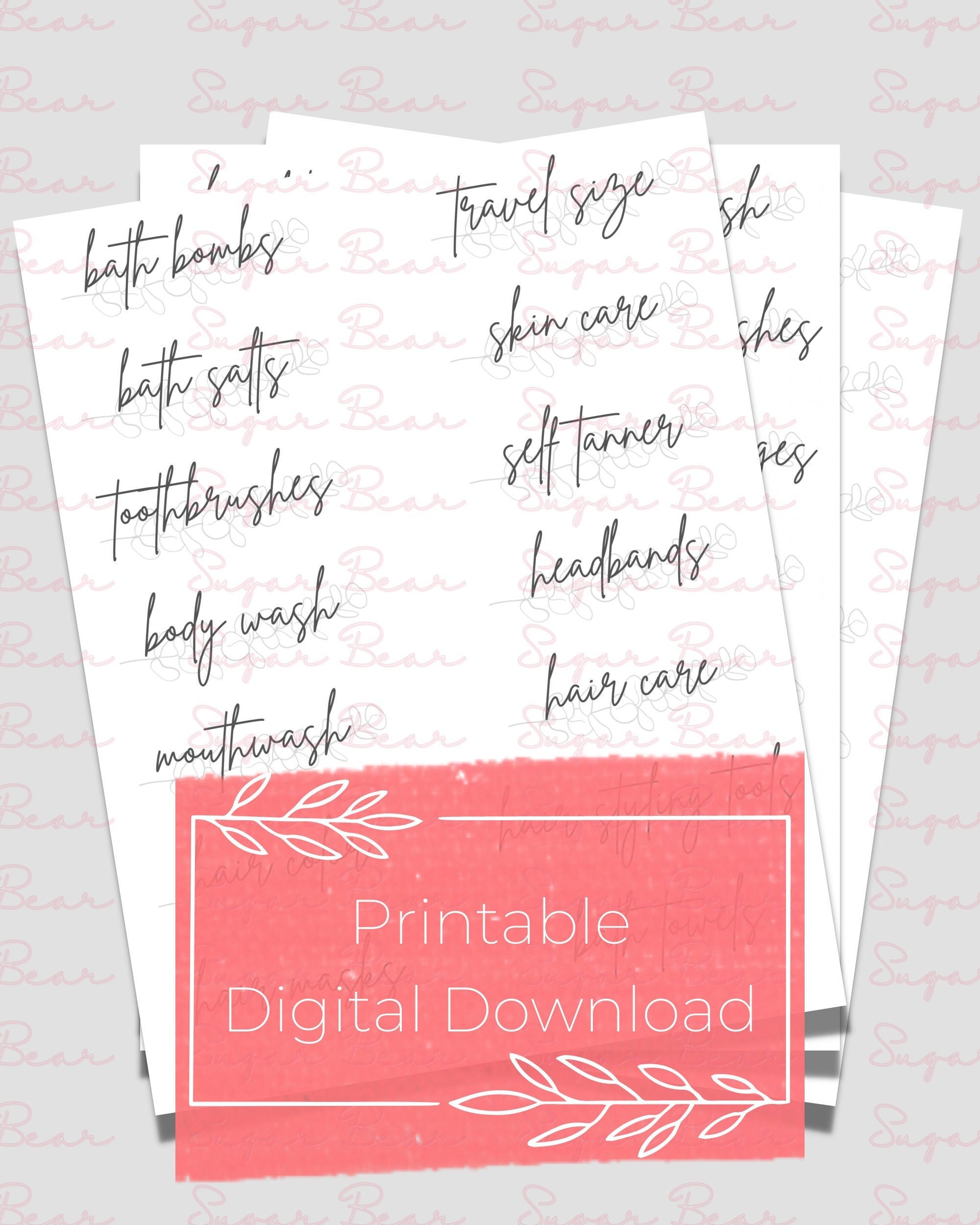 Bathroom Labels | Bathroom Organization | Printable Labels | Printable ...