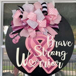 Breast Cancer Front Door Sign Breast Cancer Survivor Front Door Sign ...