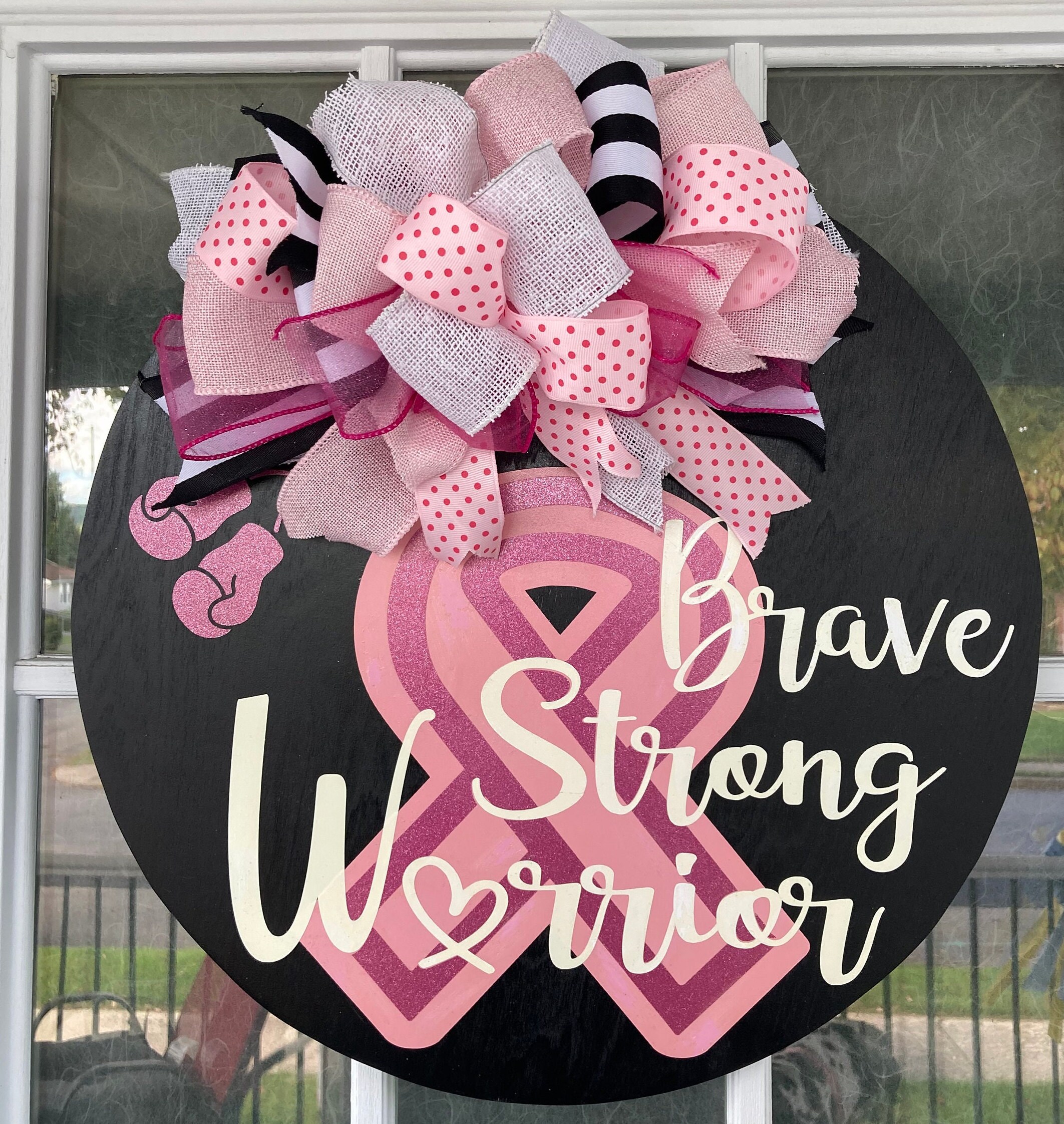Breast Cancer Front Door Sign Breast Cancer Survivor Front Door Sign ...