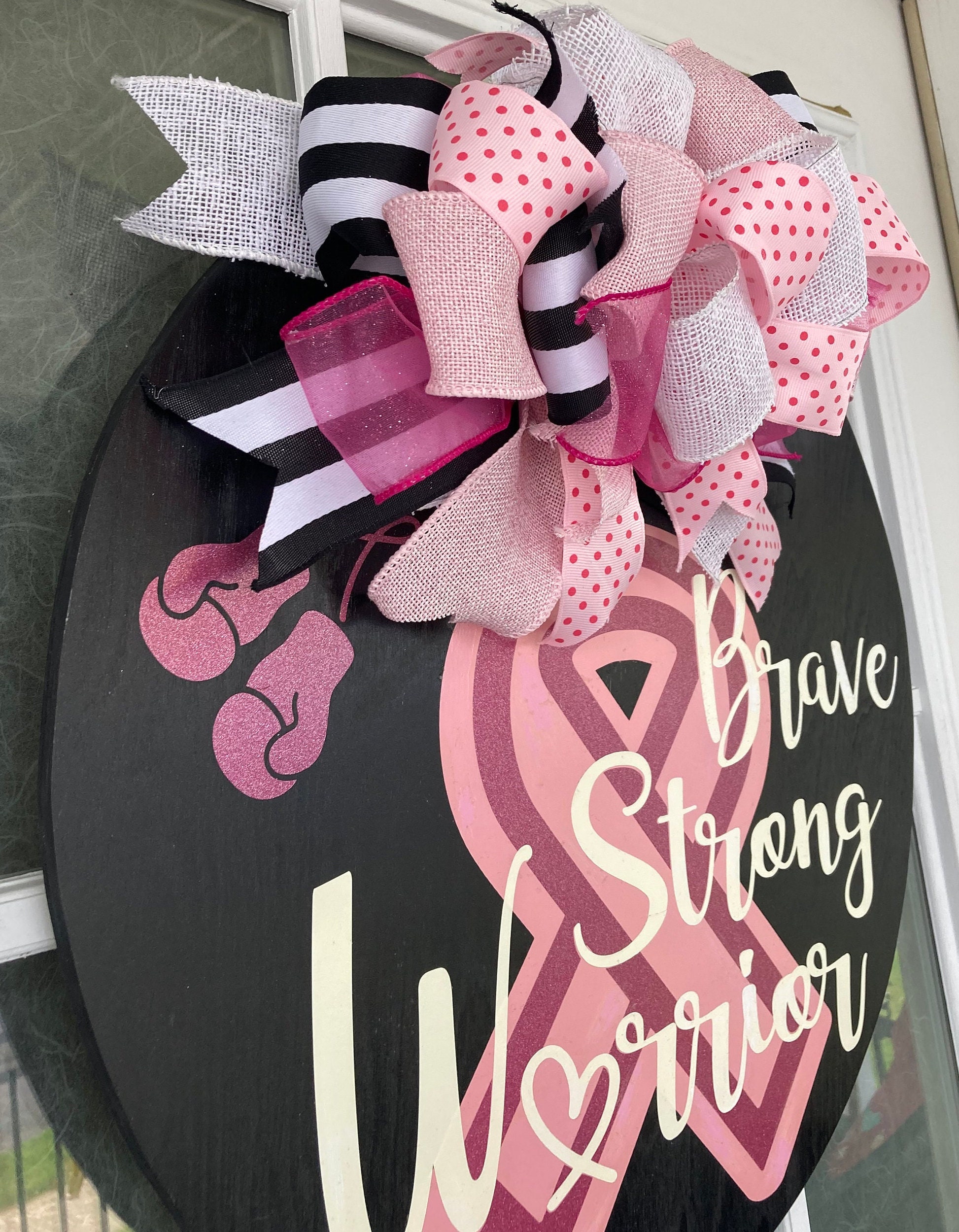 Breast Cancer Front Door Sign Breast Cancer Survivor Front Door Sign ...