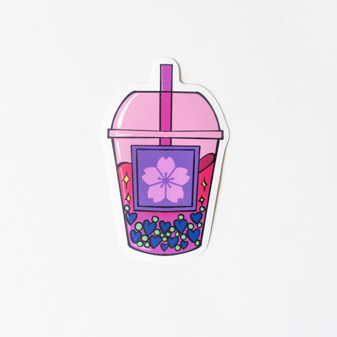 Sakura Boba Sticker - Etsy