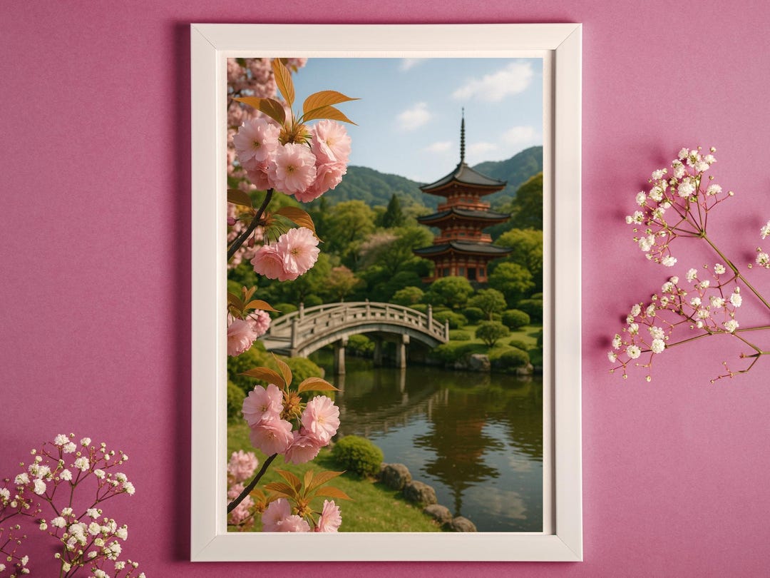 Sakura Blossom Poster A3 – Japanese Garden Wall Art Print, Cherry ...