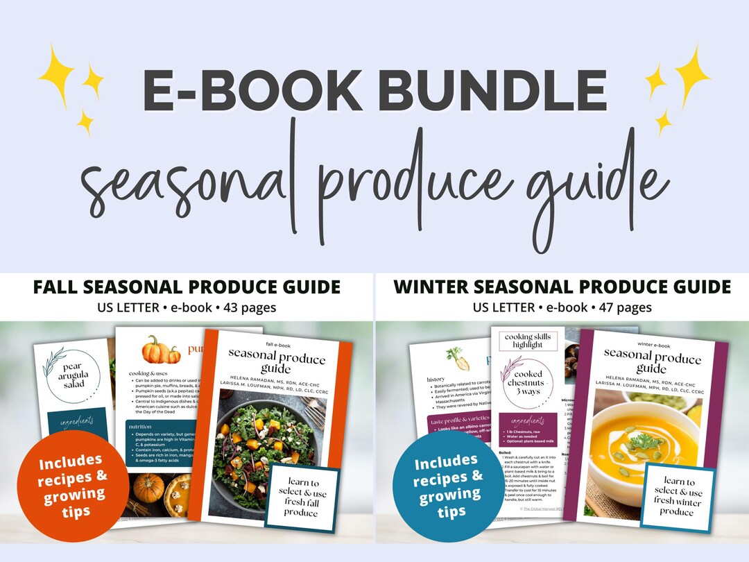 Fall & Winter Seasonal Produce Guide Bundle | 2 X 40+ Page E-books With ...
