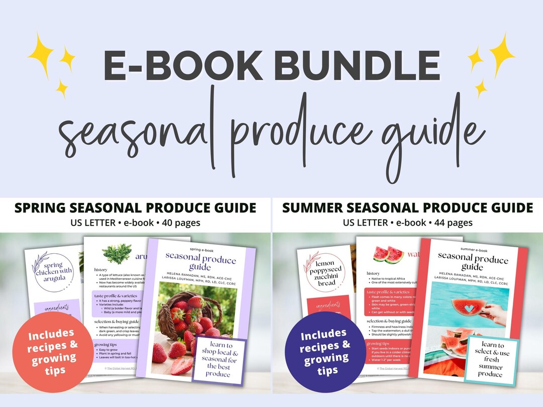 Spring & Summer Seasonal Produce Guide Bundle | 2 X 40 Page E-books ...